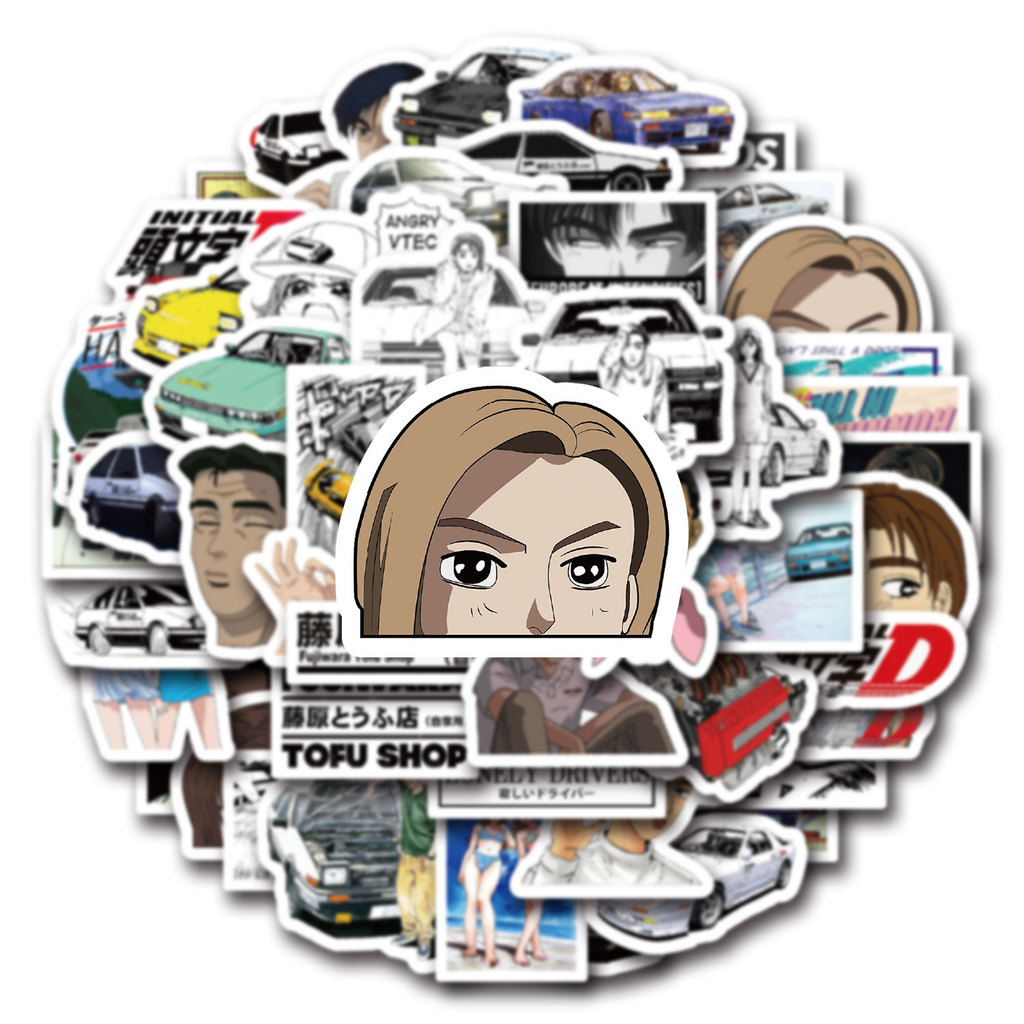50Pcs/Set Initial D Series 03 Stickers DIY Fashion Waterproof Doodle ...
