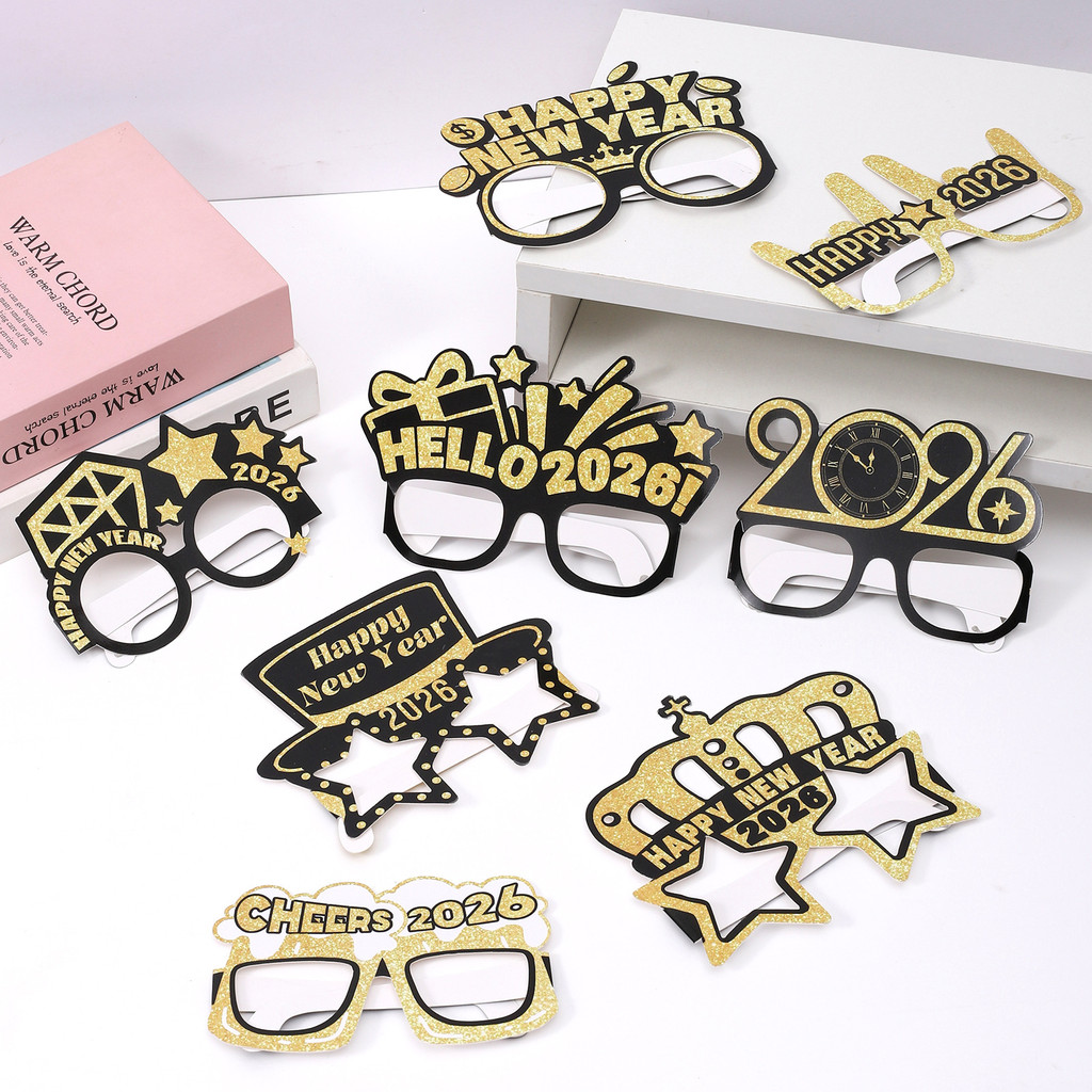 [Ready Stock] 2026 New Year Party Decoration Funny Photo Glasses Paper ...