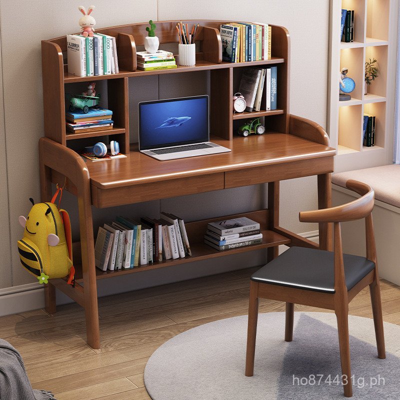 Solid Wood Desk for Homework, Modern Simple Bedroom Desk for Elementary ...