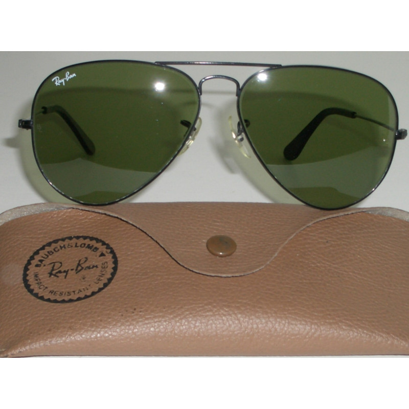 1980 Age 58 [] 14 Vintage B&L RAY-BAN Black Chrome Plated RB3 TRU Green ...