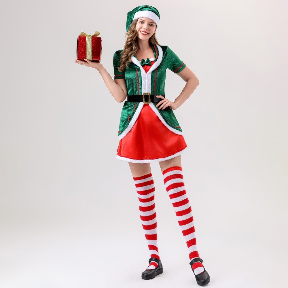 Christmas cosplay costume - Green Christmas Elf Christmas dress - Women ...