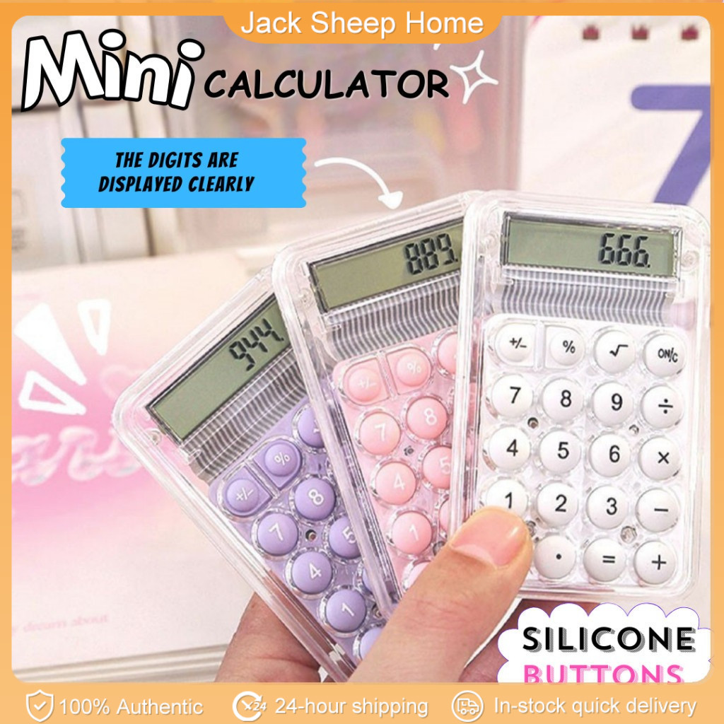 Cartoon Mini Calculator For School Stationery Portable Clear Display ...