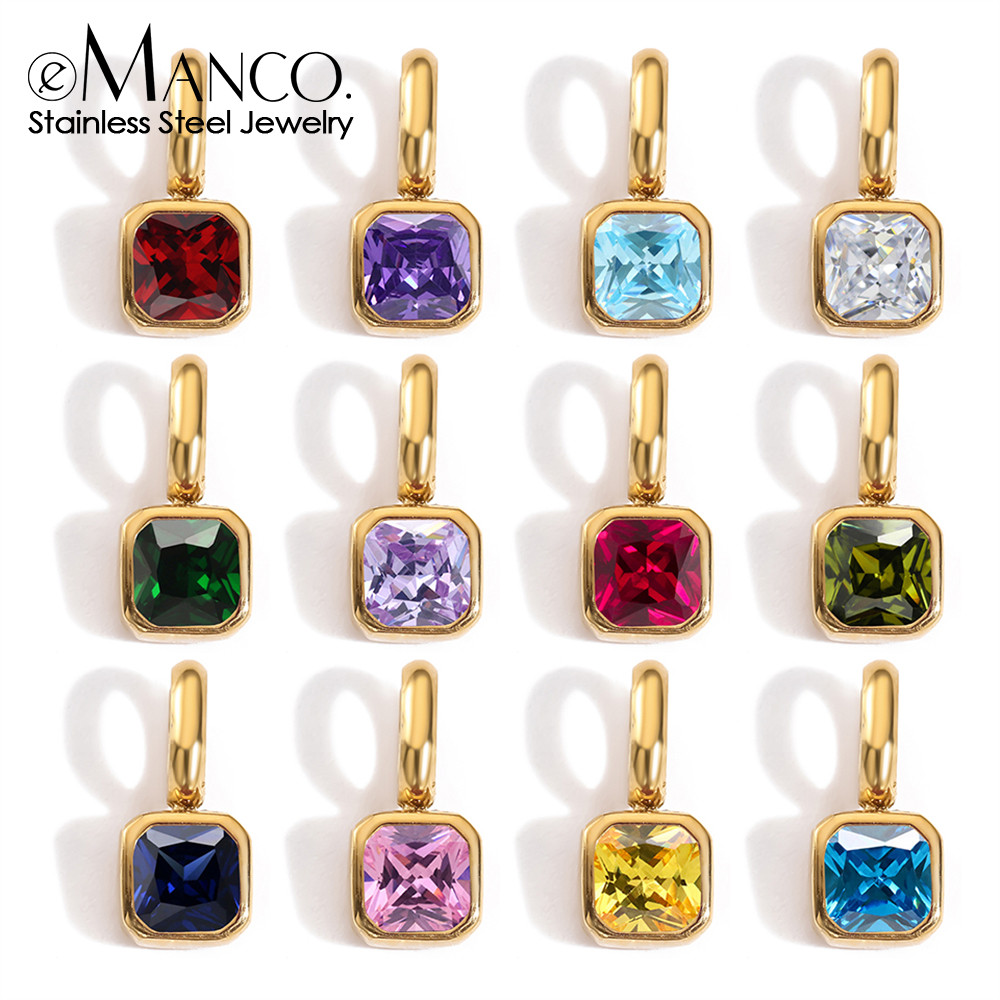 eManco Colorful 12 Birthstone Pendant DIY Accessory Necklace Women's ...
