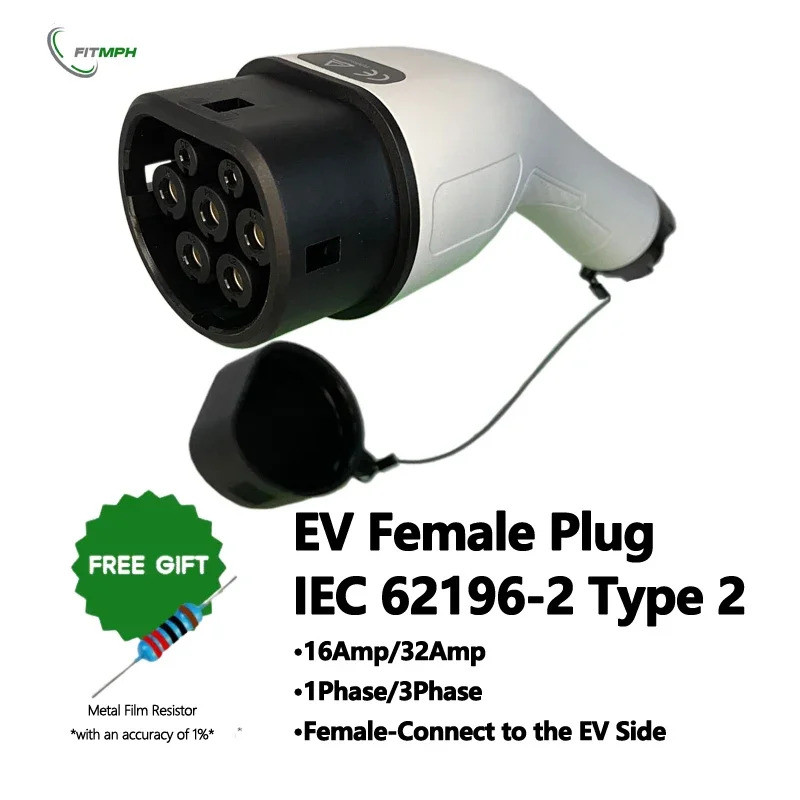 Type 2 Ev Female Charger Plug 3 Phase 32a 22kw Iec 62196-2 Connector ...