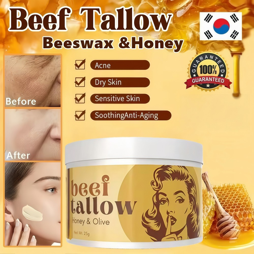 25g Beef Tallow Honey and Olive Moisturizer Original Beef Tallow Anti ...
