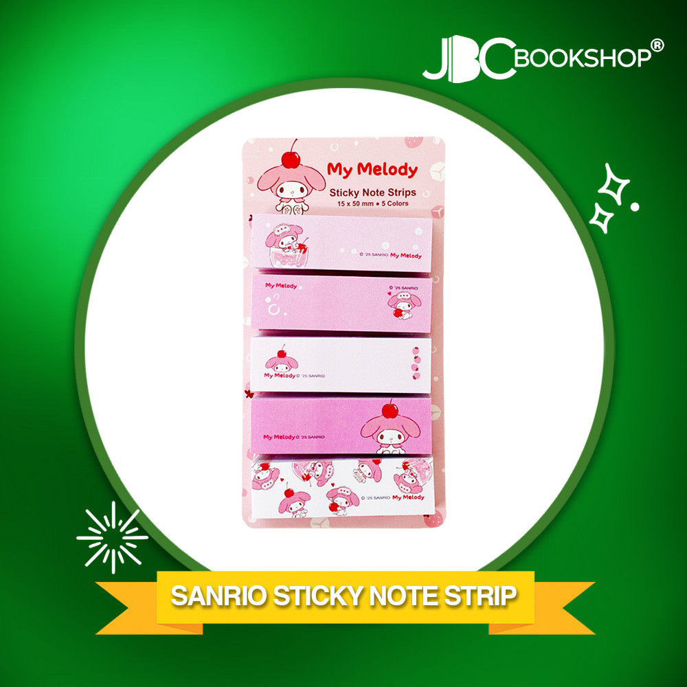 My Melody Strawberry Sticky Note Strips 5 colors 15x50 mm | Shopee ...