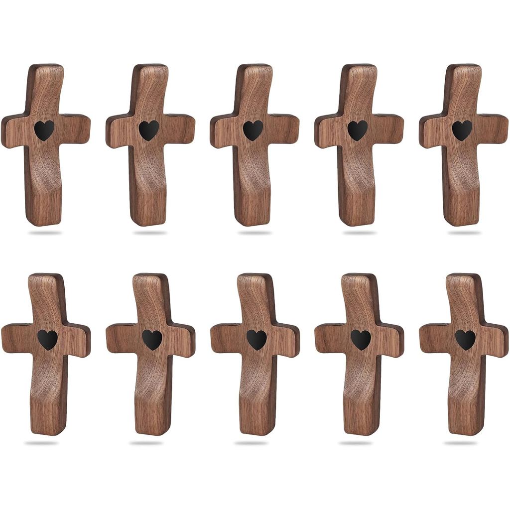 Jevuoyee Wooden Cross Fidget - Cross My Heart Pocket Small Crosses ...
