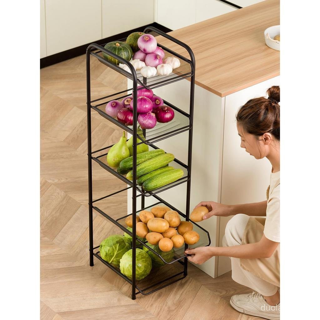 Kitchen Gap Storage Rack Floor-standing Multi-layer Narrow Refrigerator ...