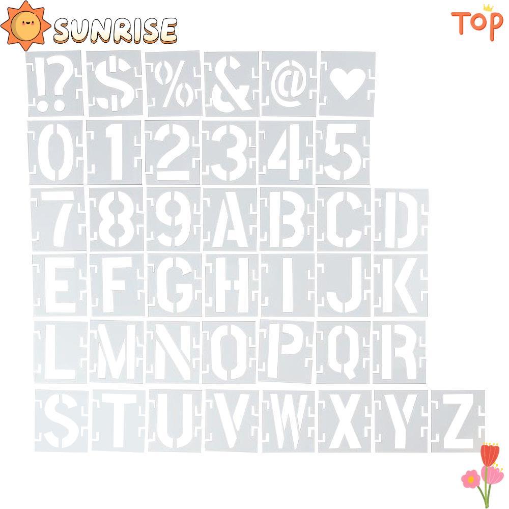 SUNRISE Letter Stencils, Large Numbers Stencils For Painting, For Wood ...