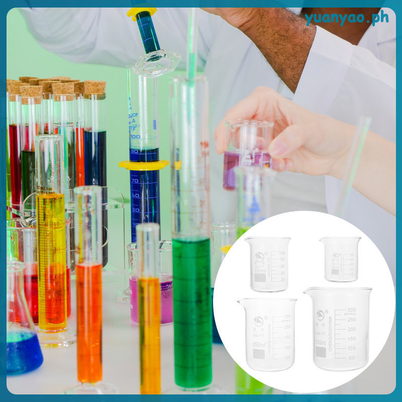 Beaker Graduated Beakers Mixing Measure Laboratory Glassware with Spout ...