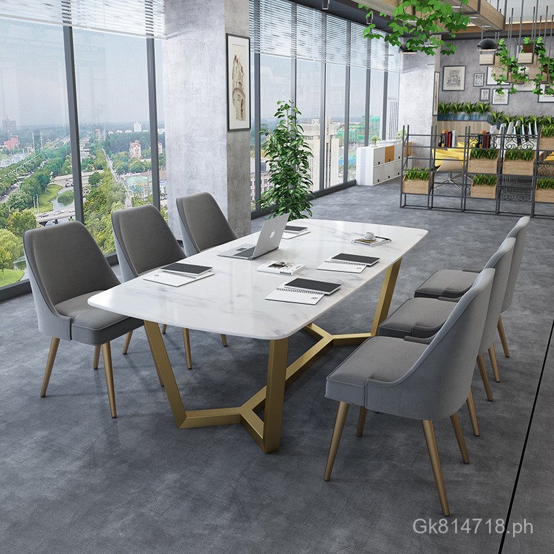 Conference Room Simple Staff Office Desk Negotiation Table Marble Small ...