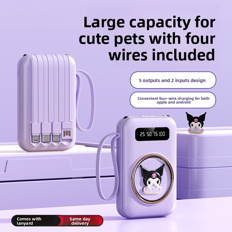 Cute Power Bank 20000mAh Mini Large Capacity Portable Charger | Shopee ...