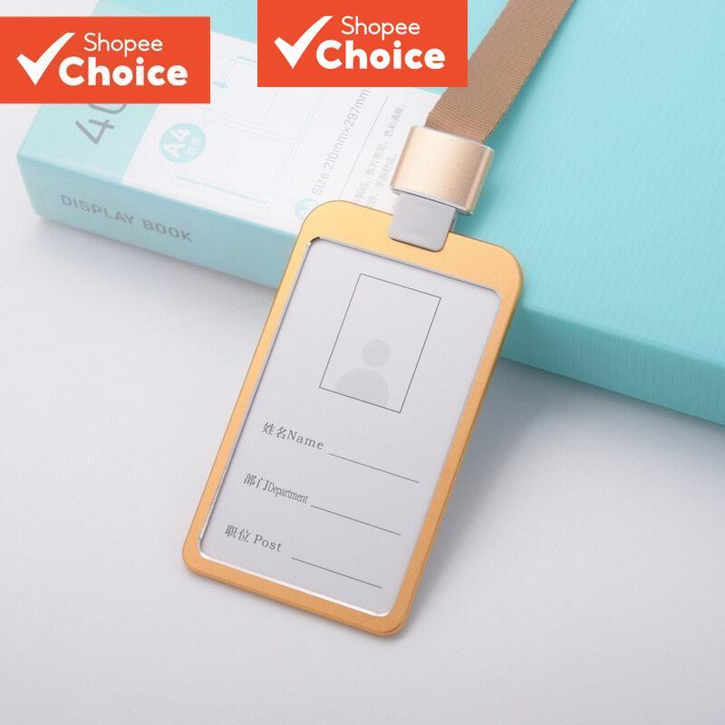 Aluminum alloy vertical Clip rope metal office card holder student card ...