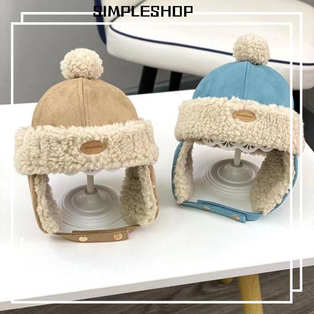 SIMPLESHOP Warm Scarf Hat Set, Windproof Plush Kid Lei Feng Hat, Thicken Versatile Boy Girl ...