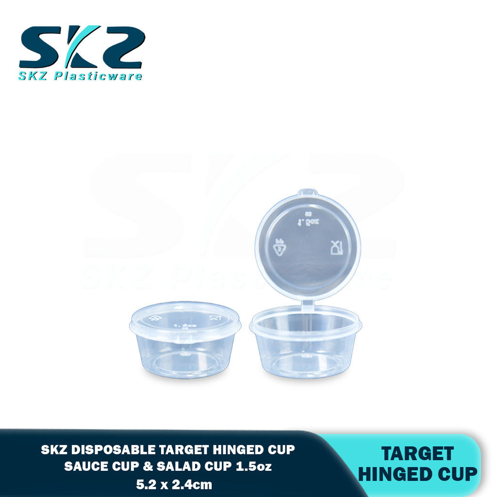 SKZ TARGET CLEAR HINGED CUP CONTAINER SERIES (1oz,1.5oz, 2oz,3oz,4oz ...