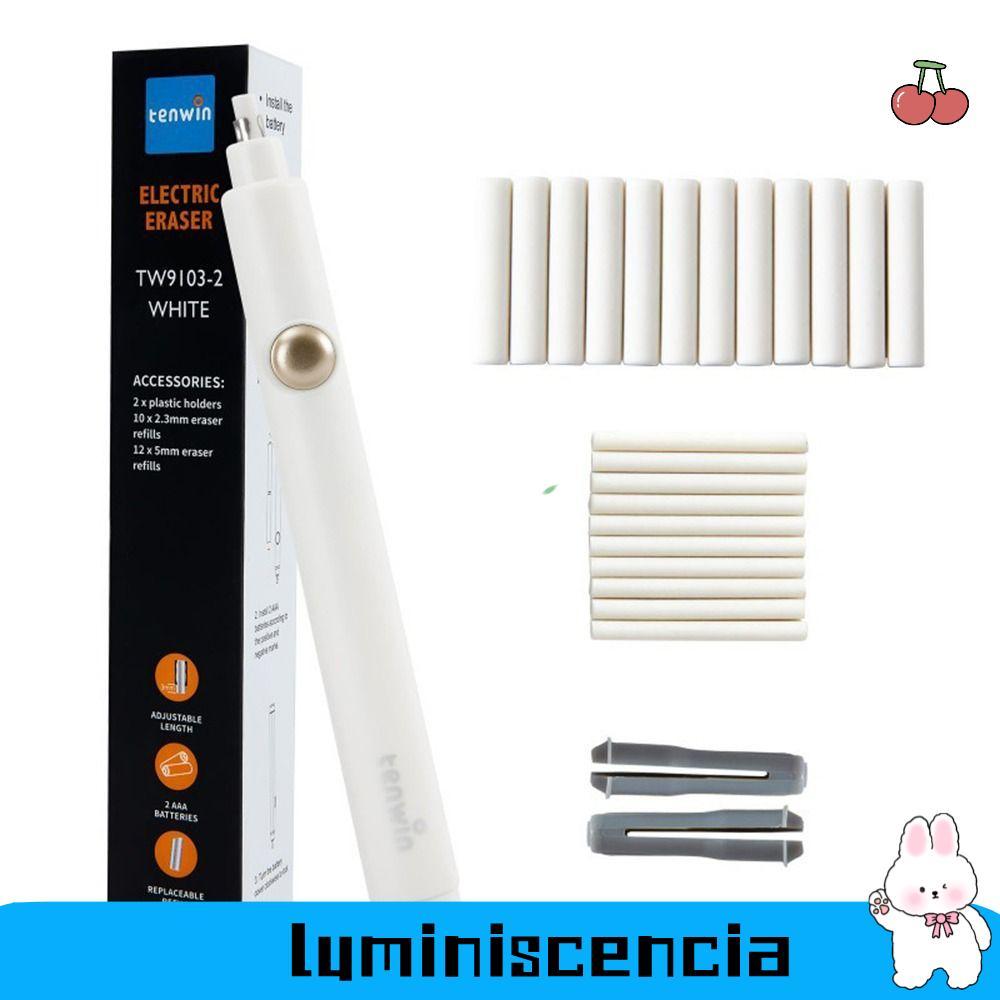 LUMINISCENCIA Electric Eraser Set, Black White Battery Powered ...