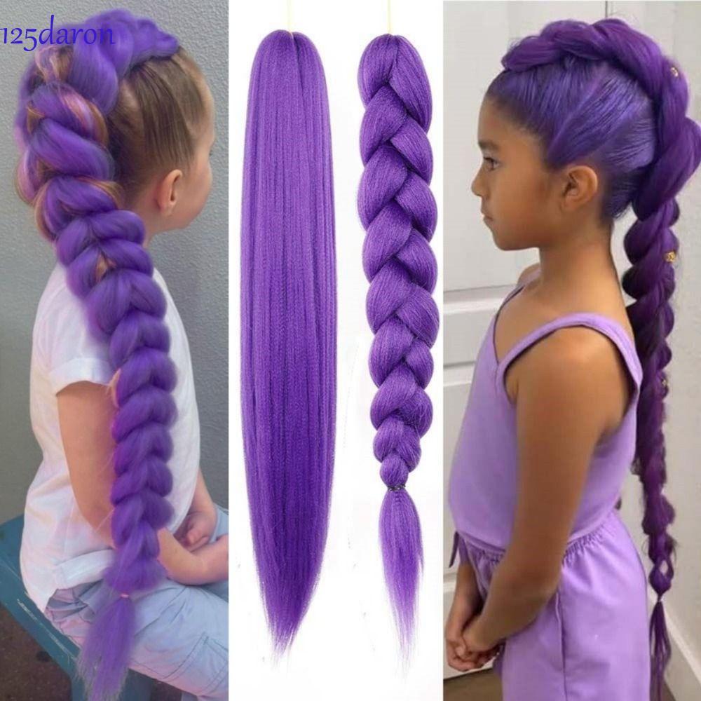 DARON1 Long Purple Braiding Hair, Heat Resistant Straight Rumi Demon ...