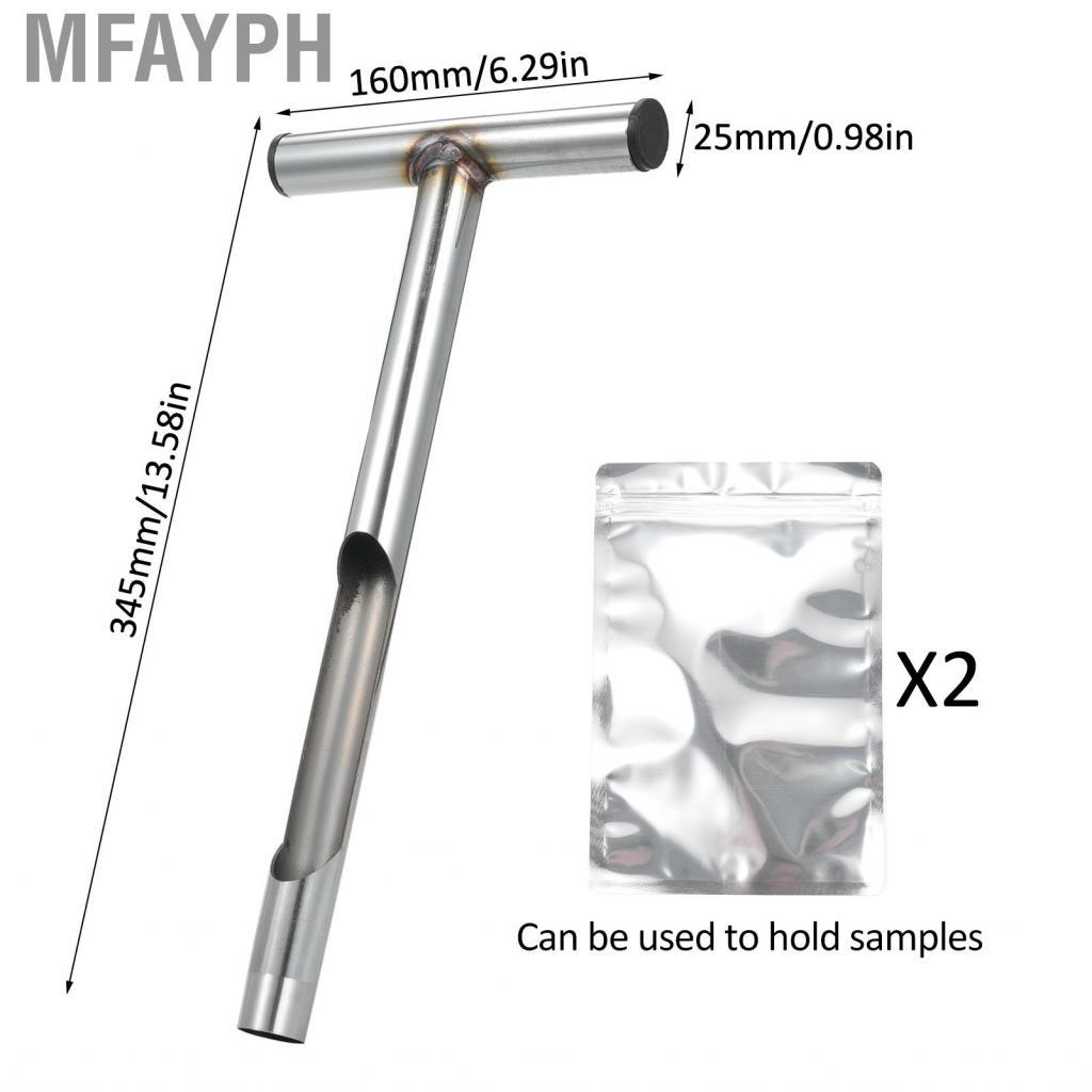 Mfayph Soil Sample Probe 13 Inch Metal T-Style Handle Rod with 2Pcs ...