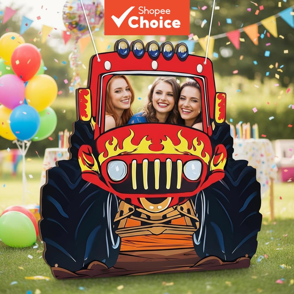 Monster Truck Photo Booth Props Big Monster Jam Photo Backdrop Party ...