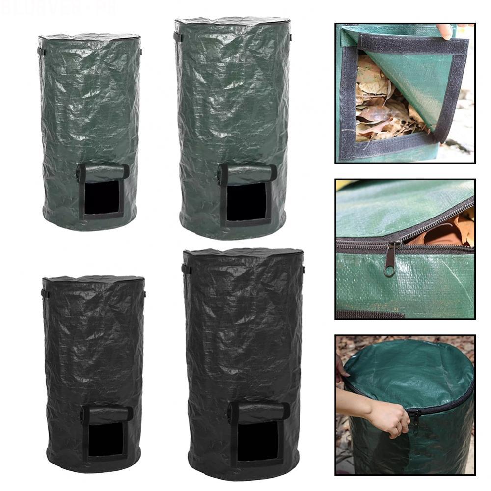 Compost Bin with Lid for Outdoors Portable PE Material Waste Disposal ...