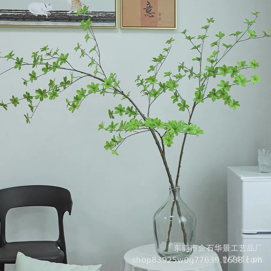 Vase Japanese Ornament Hanging Bell Decoration Long Branch Green Plant ...