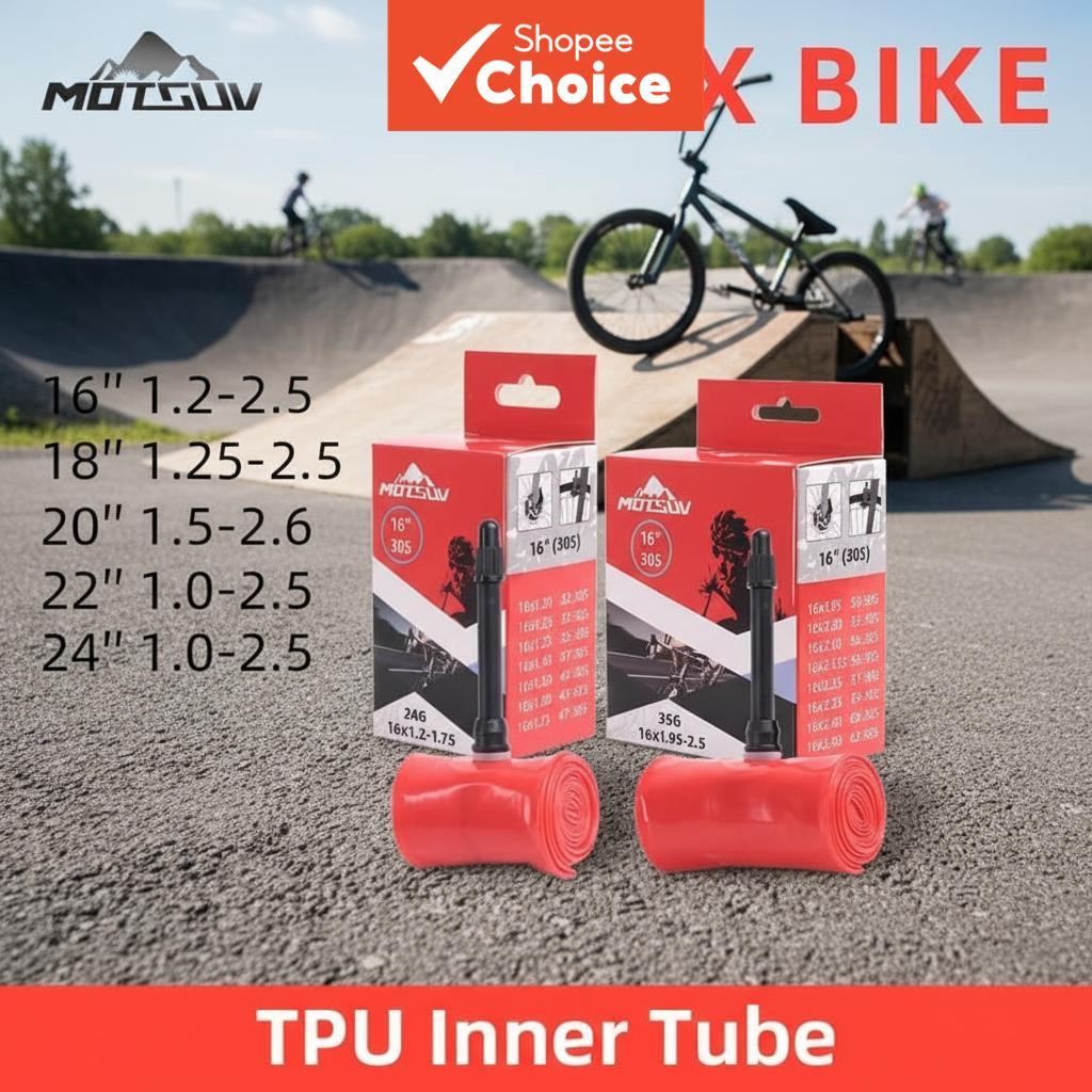 BMX Ultralight TPU Inner Tube for 16-24 Inch Bikes 1.0-2.5 French Valve ...