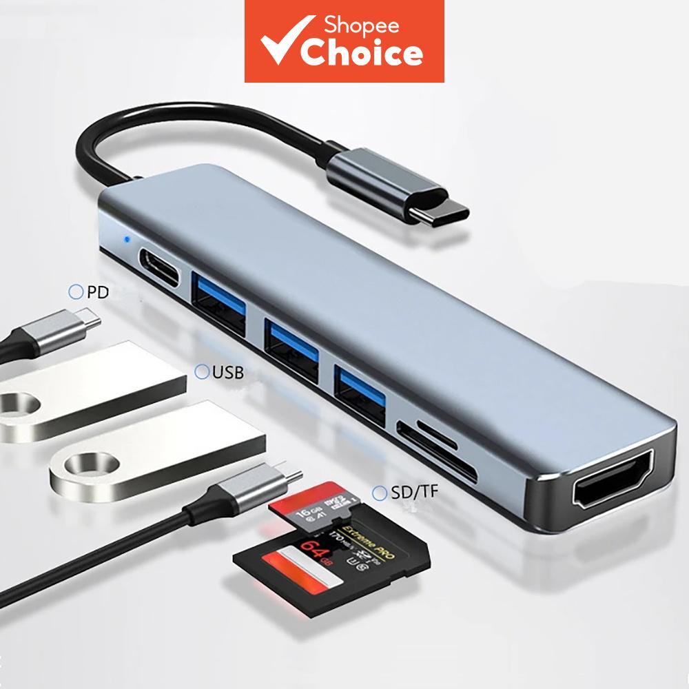 Type-C Docking Station Hub 7-in-1 with HDMI PD USB-C SD/TF Card Reader ...