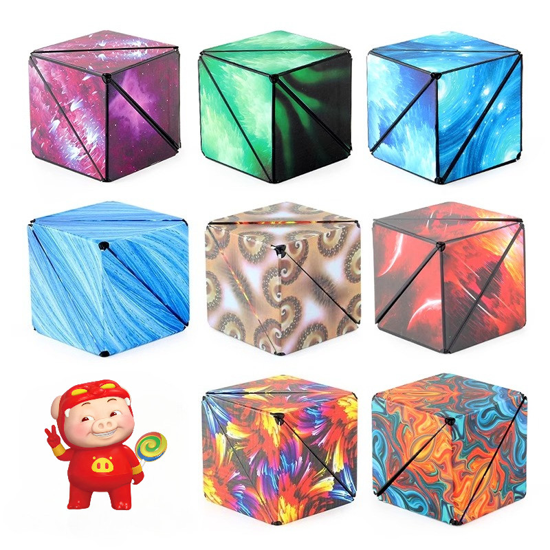 Magnetic Transformable Cube 3D Geometric Building Blocks Stress Relief ...