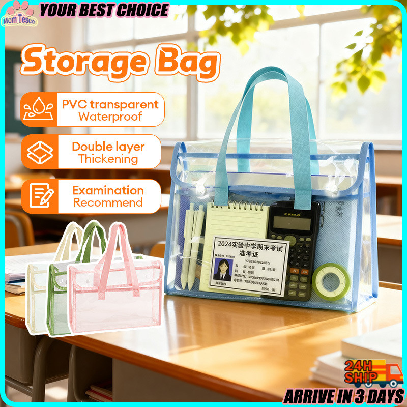 Waterproof Tote Folder Large Capacity File Bag Transparent PVC Document ...