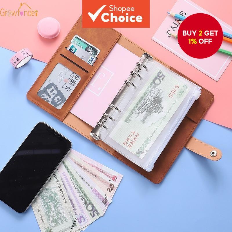 A6 6-Hole Zippered Cash Folder - Organize Money, Planner & Notebook ...
