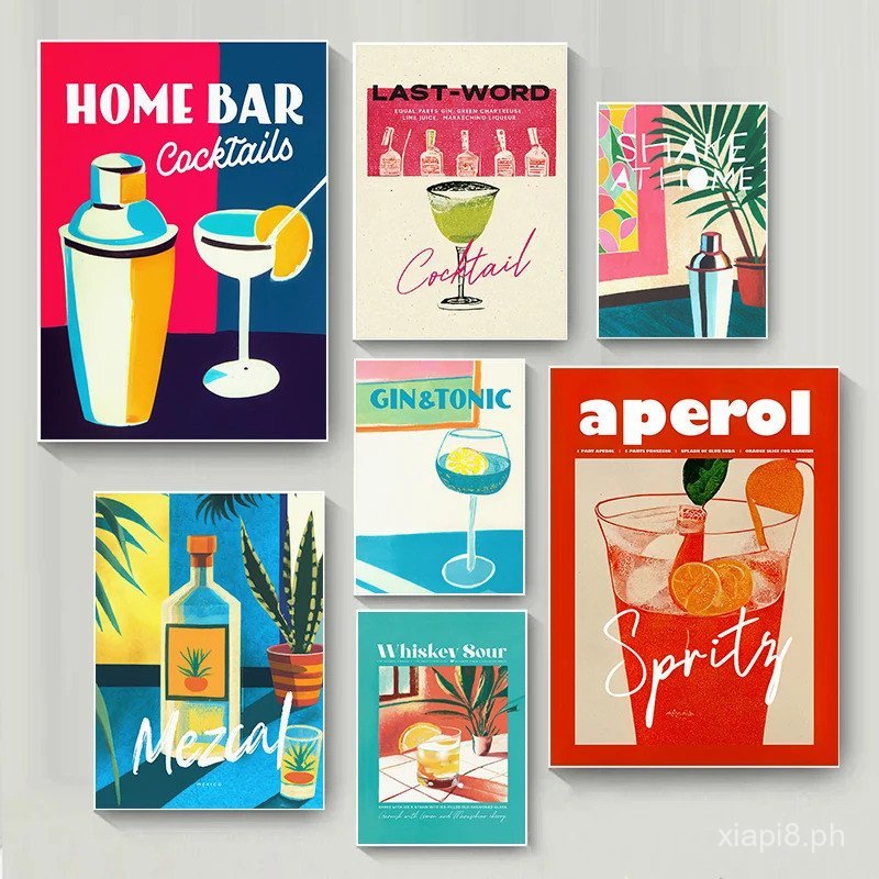 Retro Classic Cocktail Poster, Beach Theme, Alcoholic Mojito Tequila ...