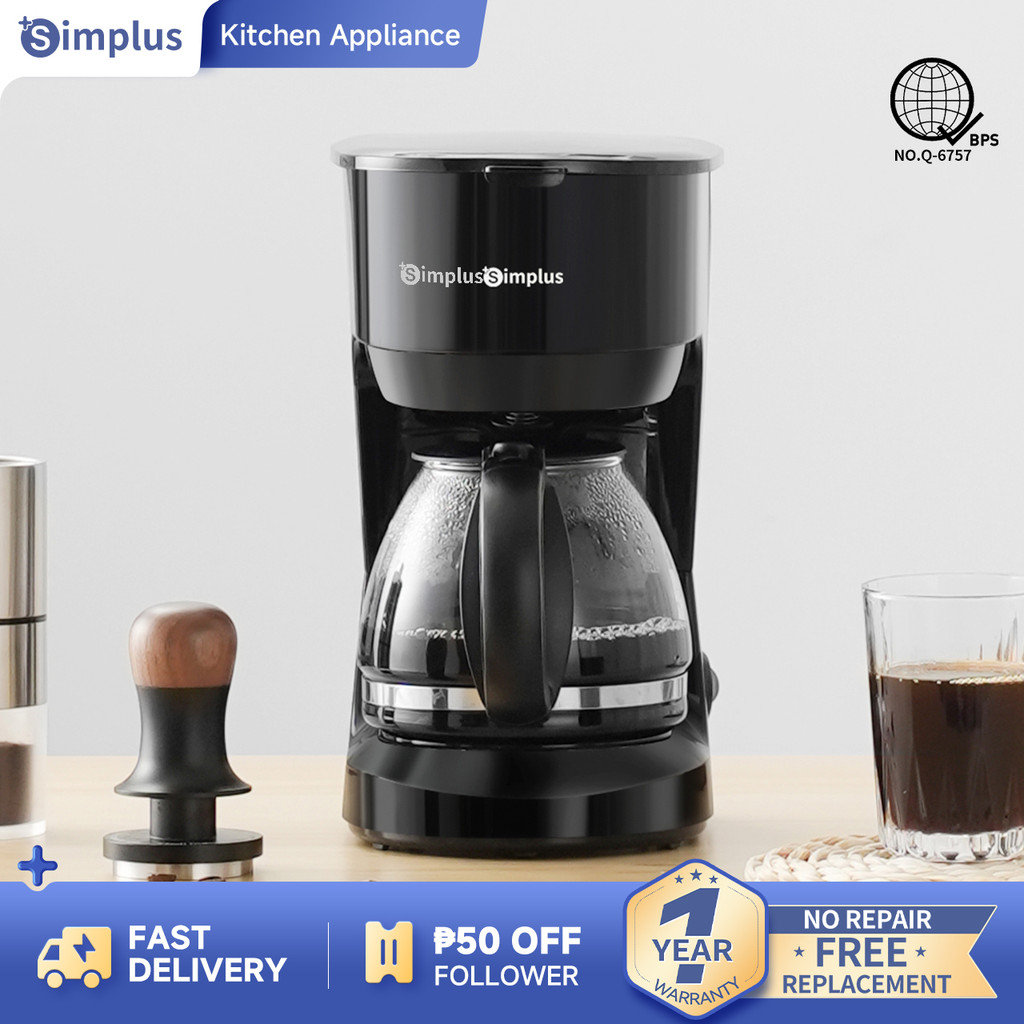 Simplus Drip Filter Coffee Maker – 750ml 6-Cup, Constant 74℃ Keep Warm ...