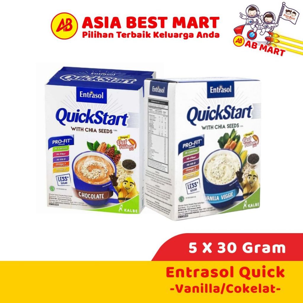 Entrasol Quick Vanilla Chocolate 5X30 Gram Instant Healthy Breakfast ...