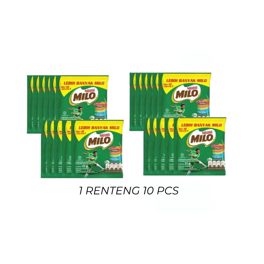 Nestle Milo Chocolate Milk Sachet 22g, 1 Pack of 10 Sachets | Shopee ...
