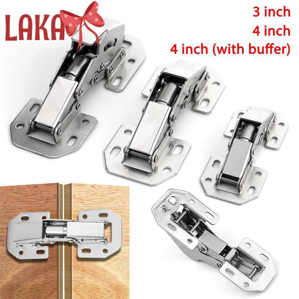 LAKA Cabinet Hinge, No Pre-drilled 90 Degree Spring Hinges, Noiseless ...