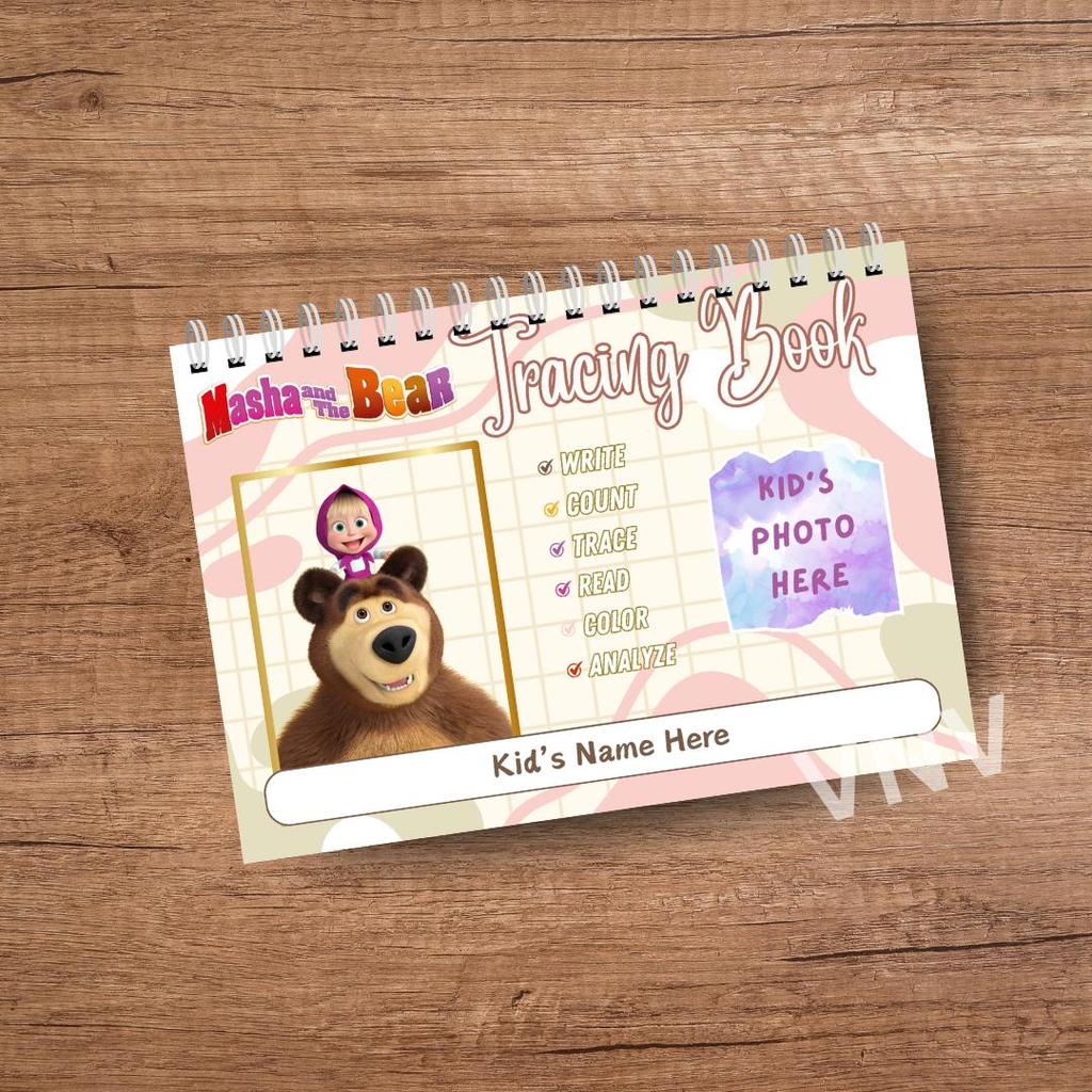 Masha and the Bear Customize Tracing Pad With Covers Trace Alphabet ...