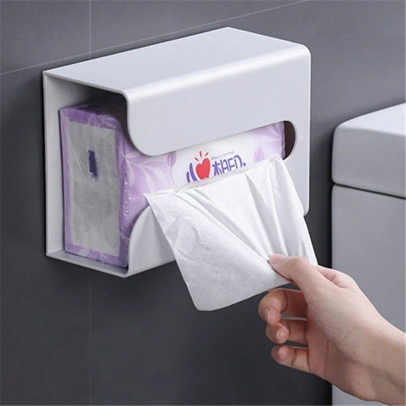 Creative Tissue Box Holder Wall-Mounted Tissue Holder Without Punching ...