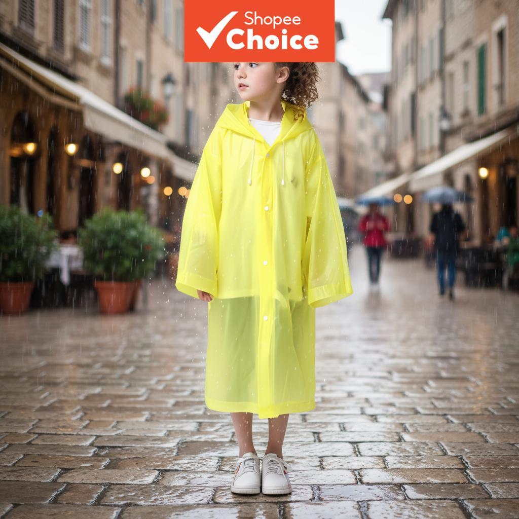 Kids Long Thick Disposable Rain Poncho For School Children Raincoat ...