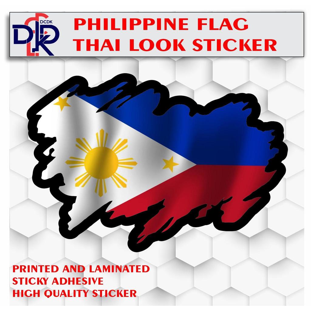 PHILIPPINE FLAG thai look sticker laminated waterproof | Shopee Philippines