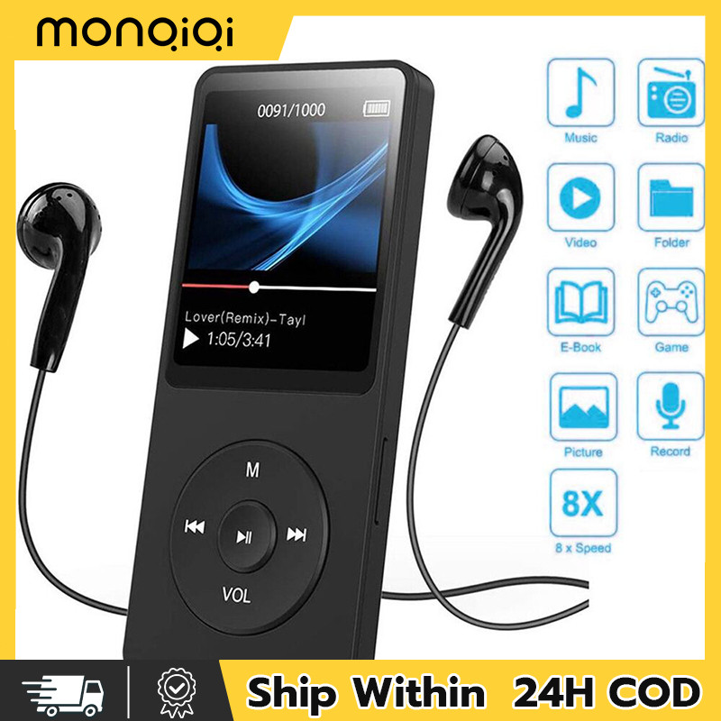 MP3 MP4 Music Player Bluetooth HiFi Sport Music Speakers FM Radio Voice Recorder for 128GB TF ...