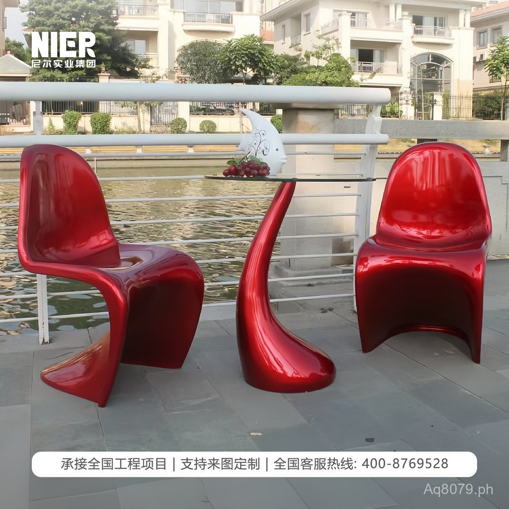 Coffee Table Rest Area Seat River Fiberglass Shape Creative Outdoor ...
