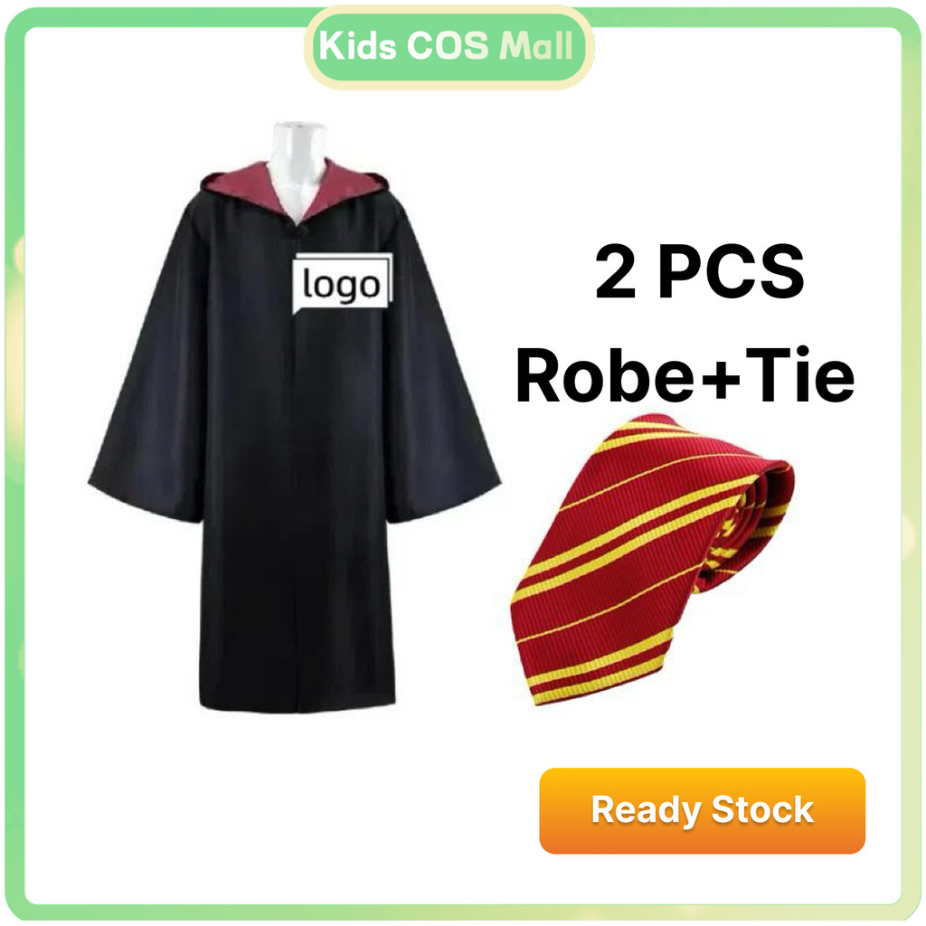 2PCS Magic Robe Costume for kids Adults Harry Potter Gryffindor ...