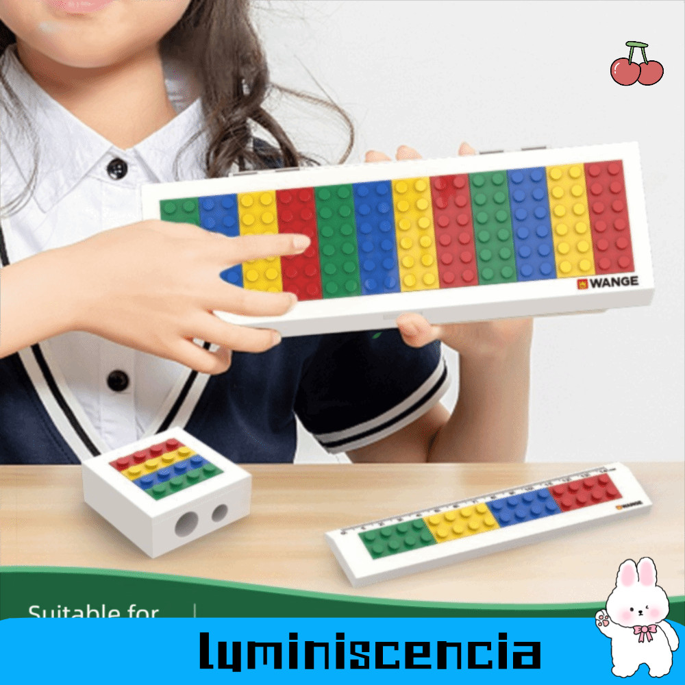 LUMINISCENCIA Ruler Pencil Box Sharpener, Building Blocks Pencil ...