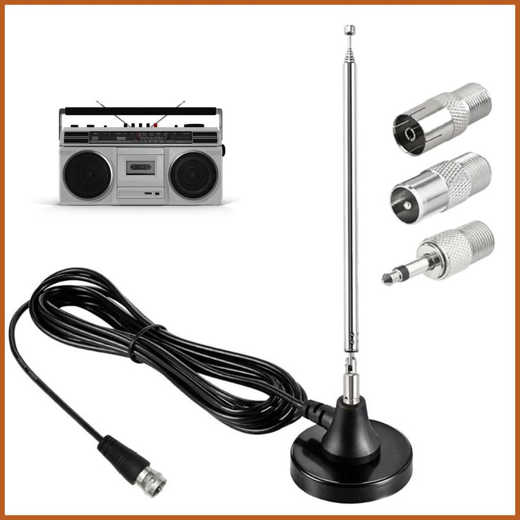 Telescoping Antenna Long Range Reception Indoor TV AM FM Radio Stereo ...