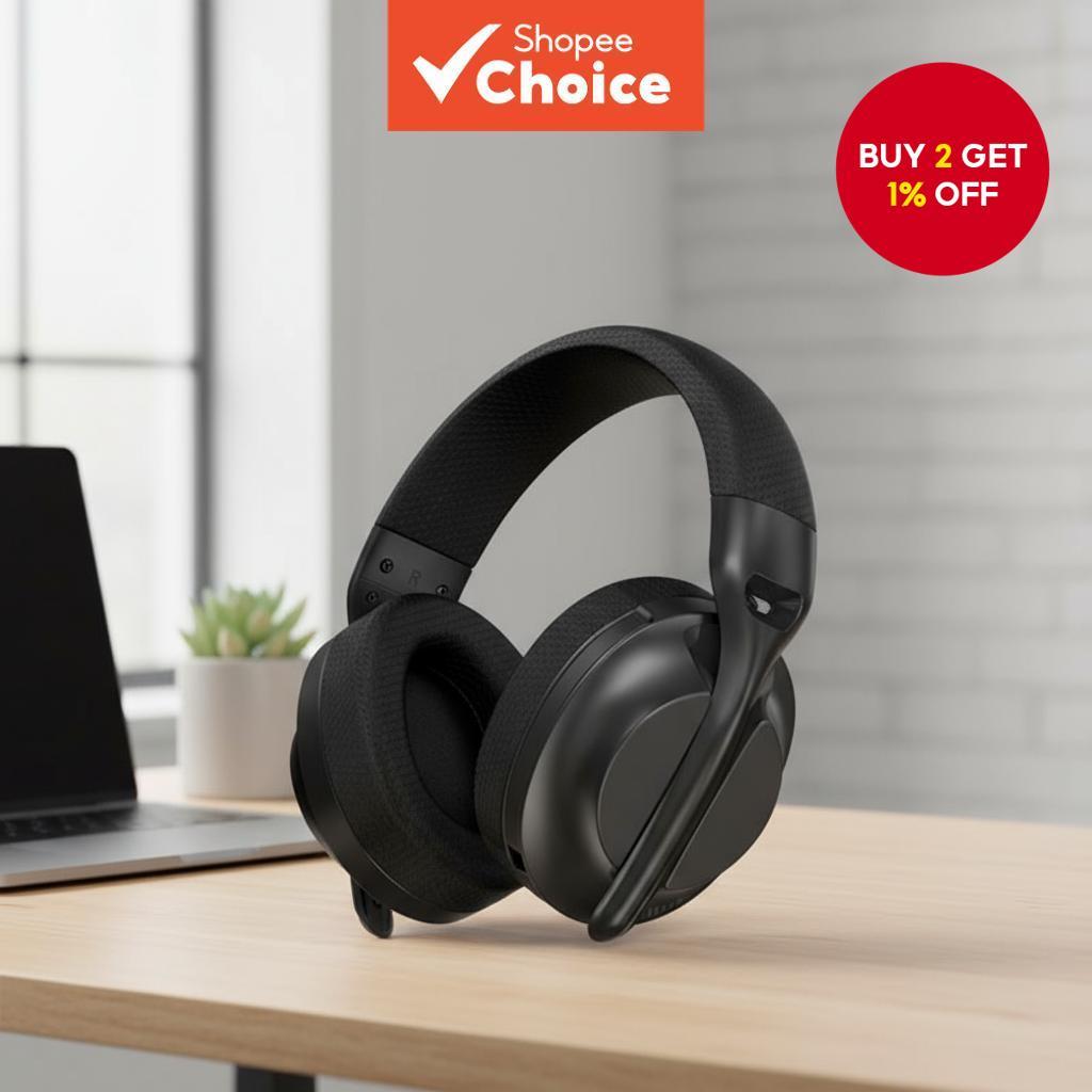 SPRISE W08 Black Wireless Gaming Headset for PC, 40mm Drivers ...