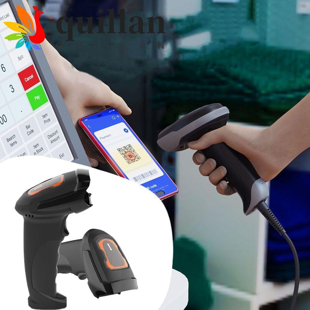 QUILLAN 2D Barcode Scanner, Omni-directional 1.8Meter Data Cable ...