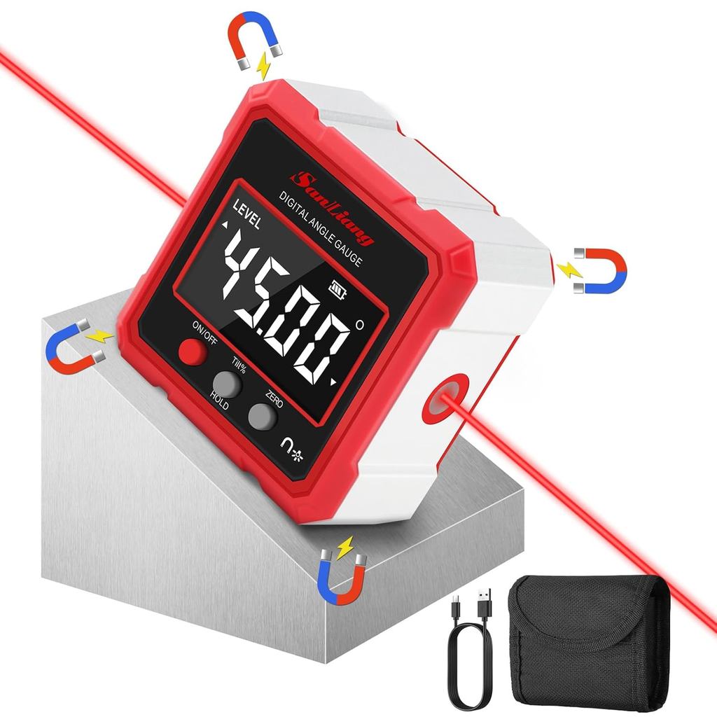 Digital Angle Finder Tool with Electronic Laser，Rechargeable Digital ...