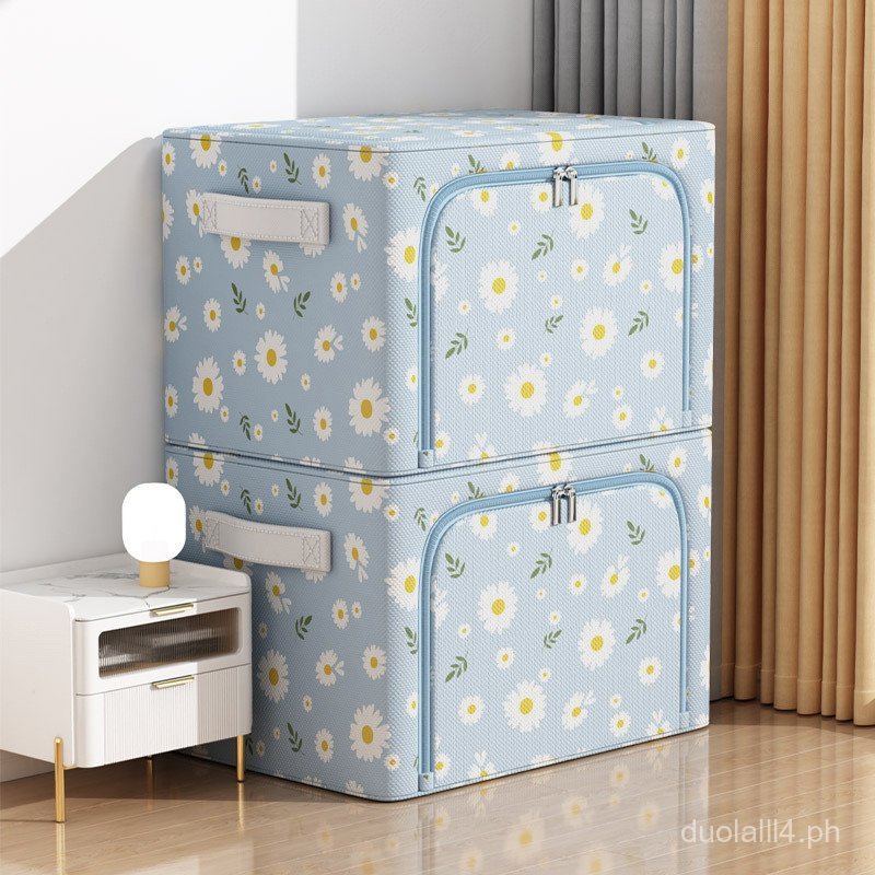 Clothing Storage Box Home Fabric Organizer Box Wardrobe Clothes Quilt ...