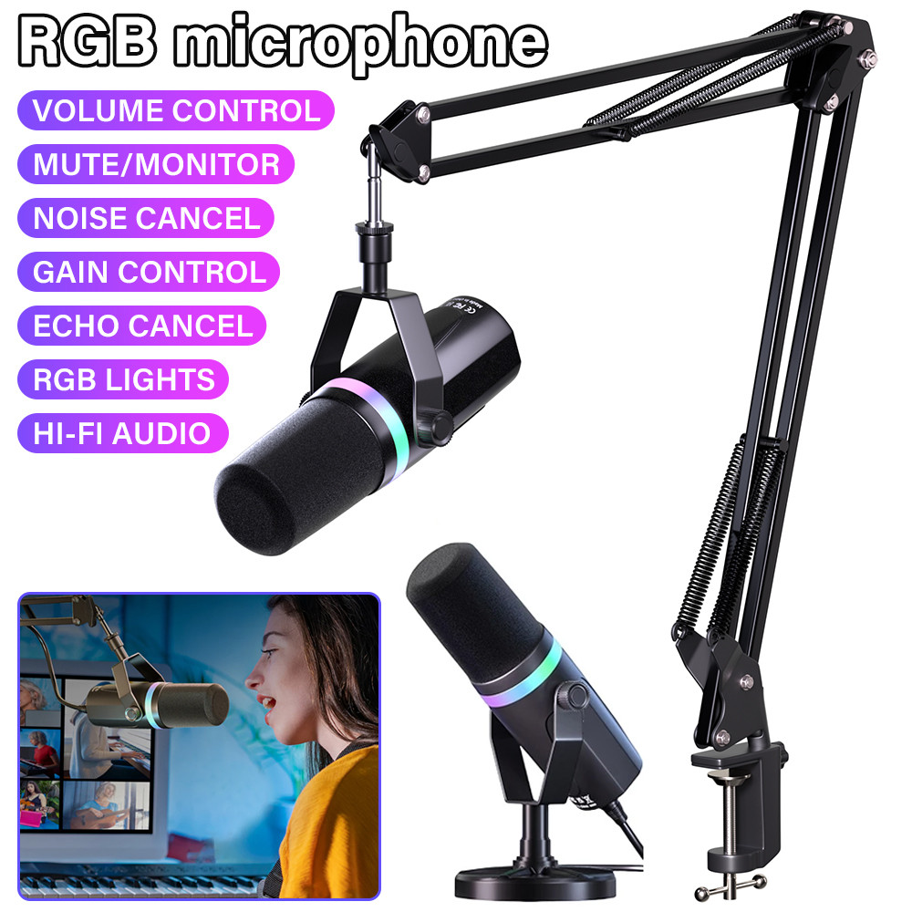Kusky USB condenser mic Dynamic Microphone Podcast Microphone Gaming ...