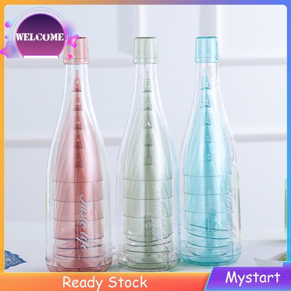 5Pcs Plastic Champagne Flutes with Storage Bottles Plastic Cocktail ...